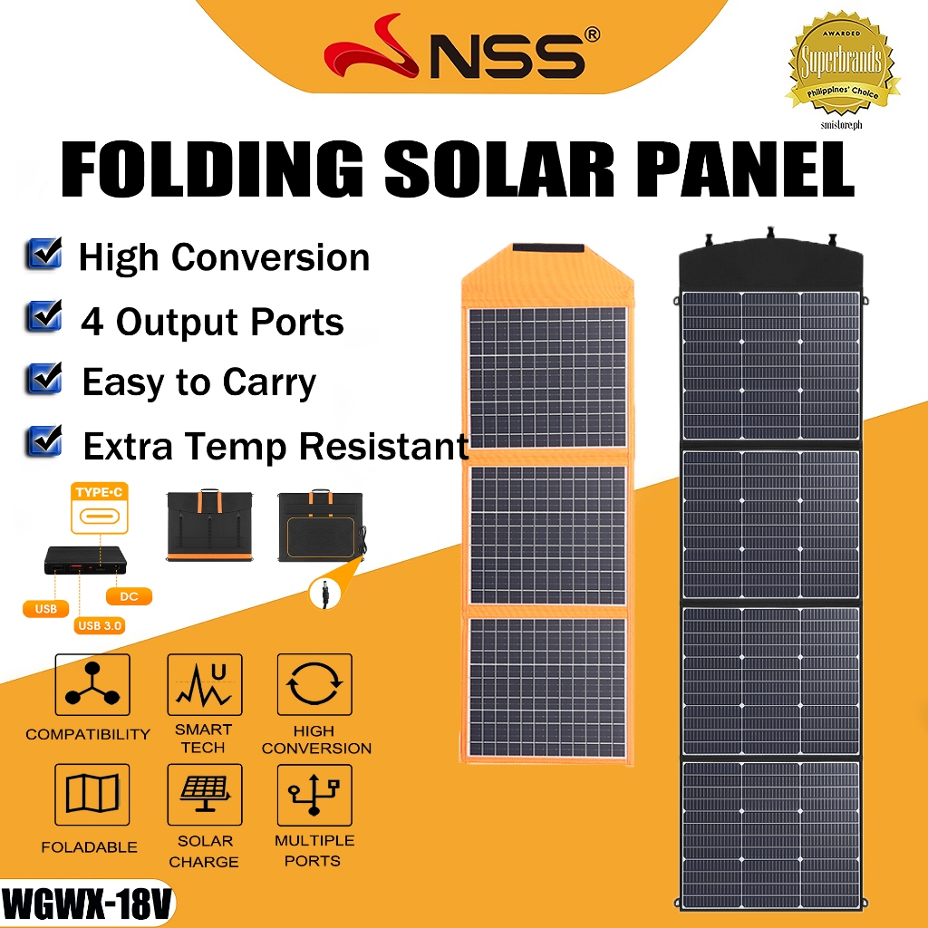 NSS Solar Panel Portable Emergency Outdoor Foldable Solar Panel Power ...