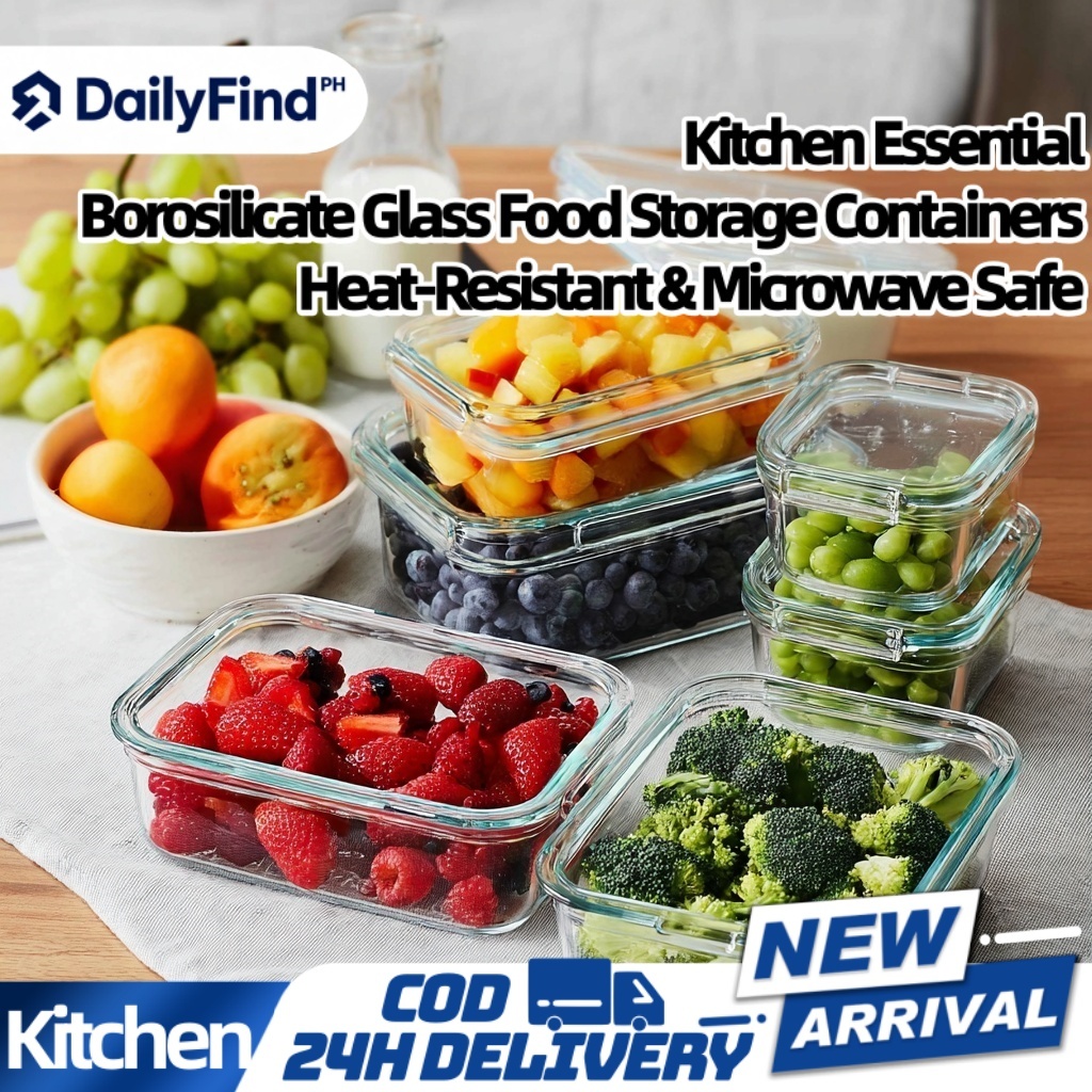 Microwavable Glass Container Glass Food Container with Cover ...