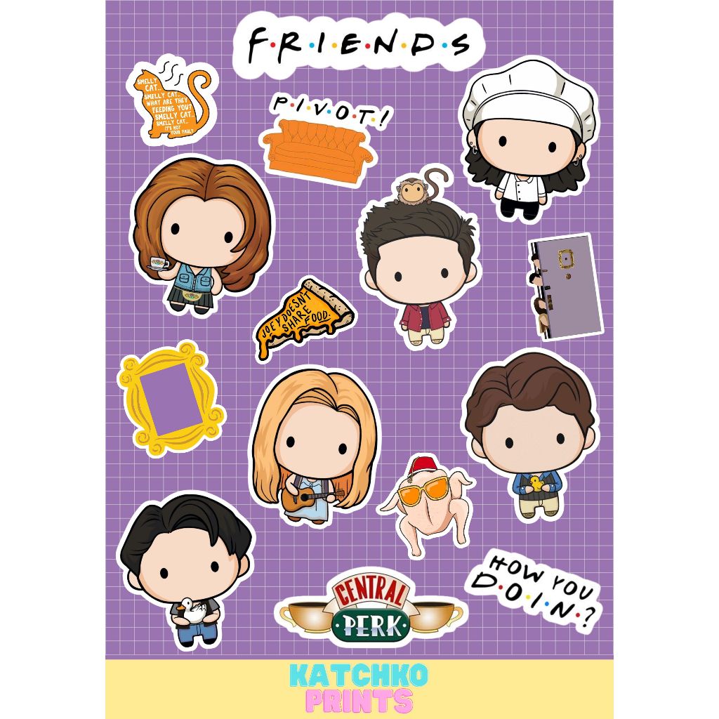 Friends waterproof sticker pack | Shopee Philippines