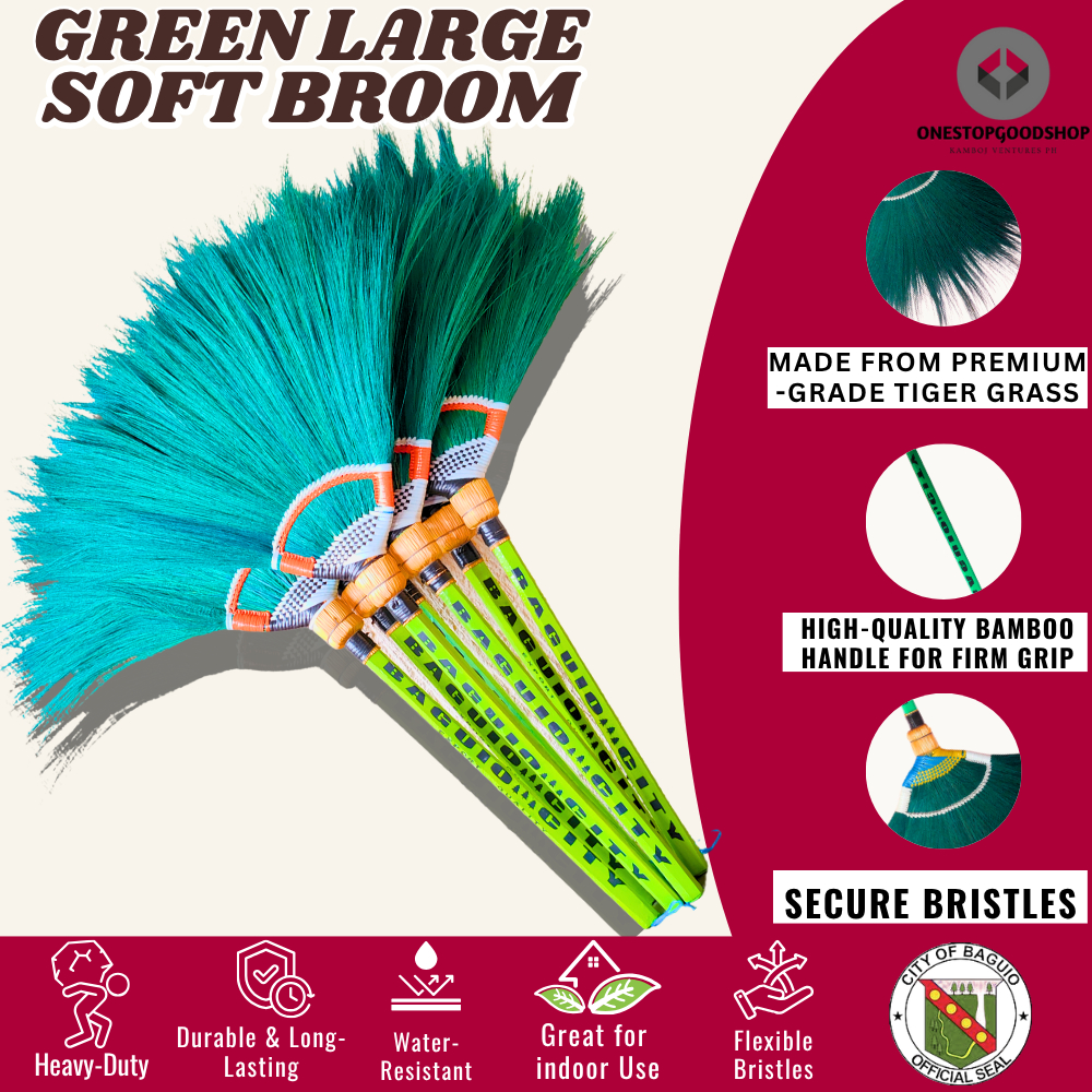 Green Soft Broom Walis Tambo, proudly handmade in Baguio City Durable ...