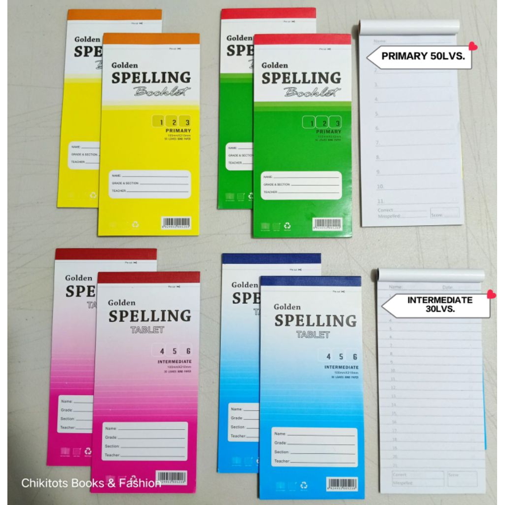 Spelling Booklet – Sold per 1/5pcs | Grades 1‑6 | Primary ...