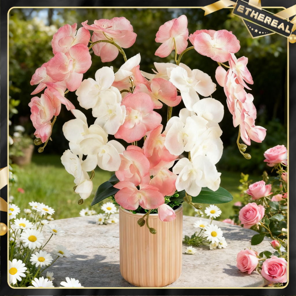 Artificial Phalaenopsis Flower 8 heads Orchid Branch Fake Flower for ...