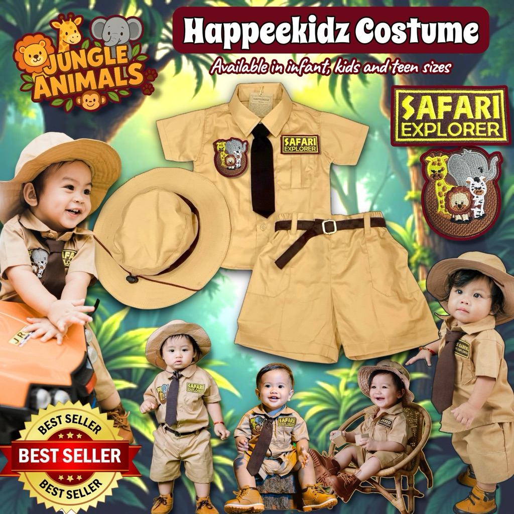 SAFARI JUNGLE ANIMALS / ZOOKEEPER COSTUME FOR KIDS | Shopee Philippines