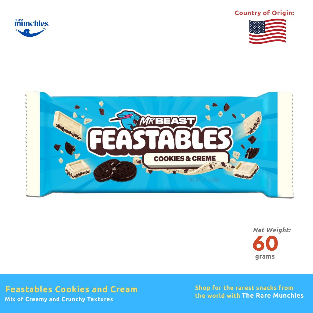 Feastables MrBeast Milk Chocolate Cookies and Creme 60g – Smooth ...