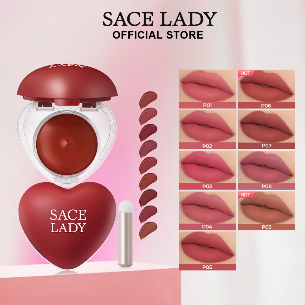 SACE LADY Heart Lip Pudding Cream Matte Transfer-proof High Pigment ...