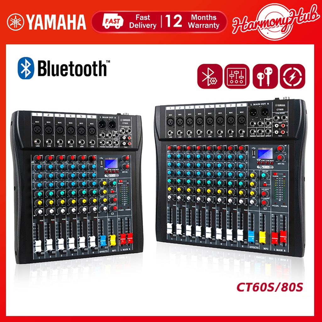 Yamaha CT60S/CT80S multi-function mixer 6/8 channels 48V reverb ...