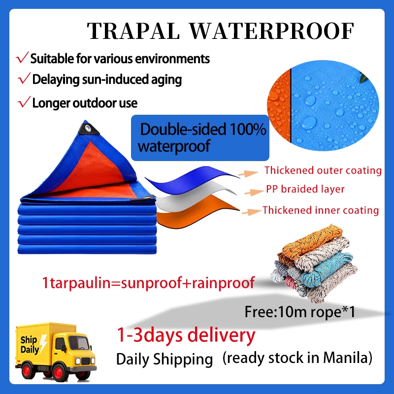 Makapal Blue Orange Waterproof trapal waterproof makapal size tolda ...