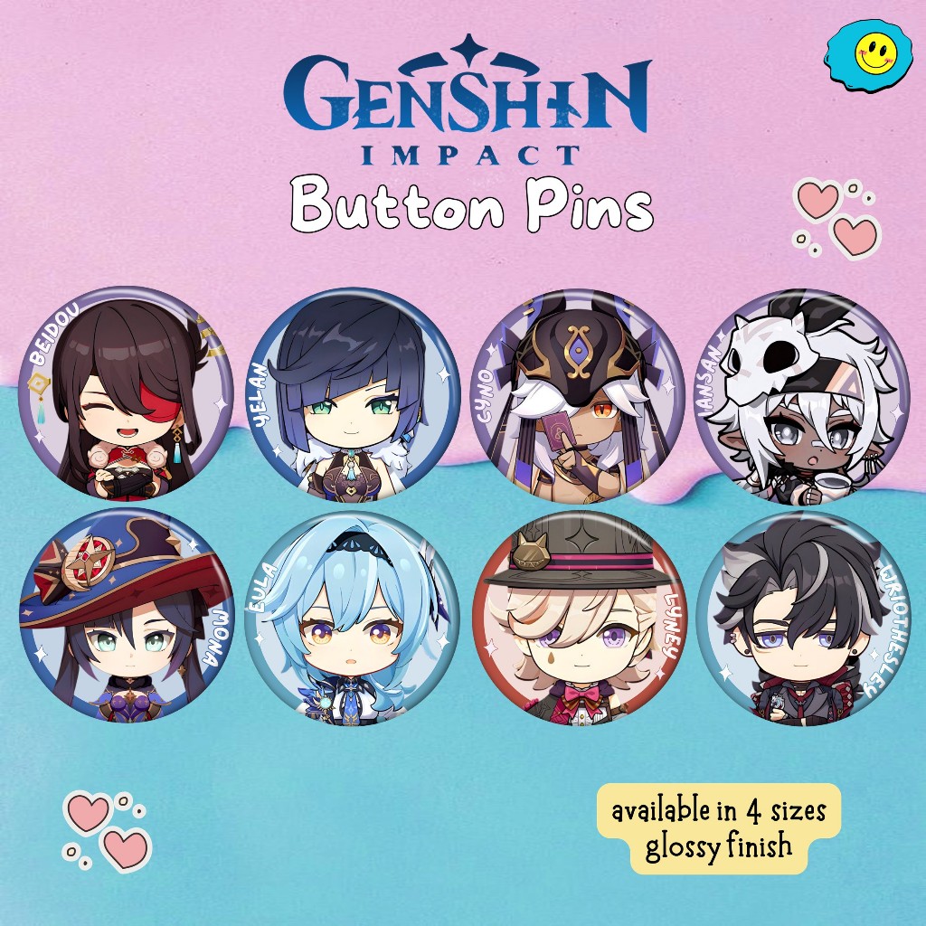 Genshin Impact Button Pin Badge Anime Button Pins 25mm 32mm 44mm 58mm ...