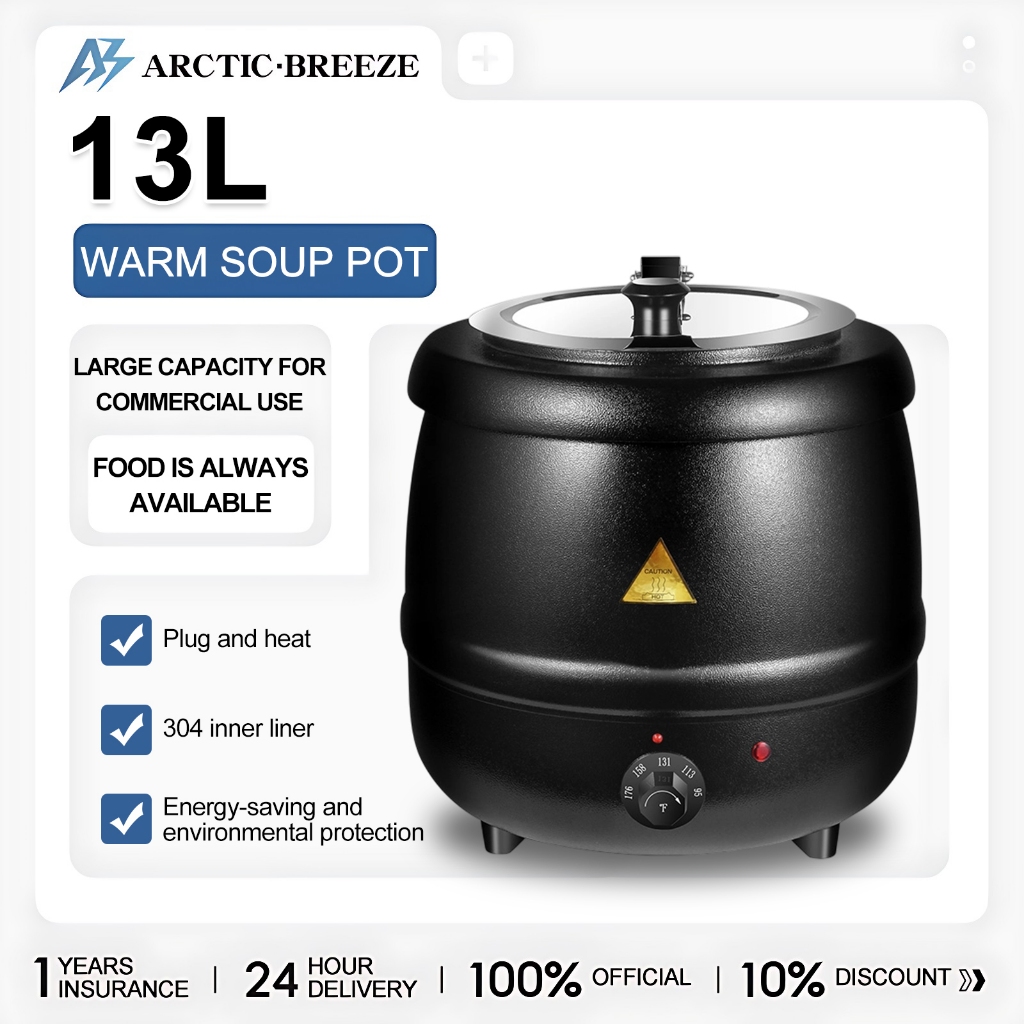 AB 10L Stainless Steel Soup Warmer - Commercial Electric Porridge ...