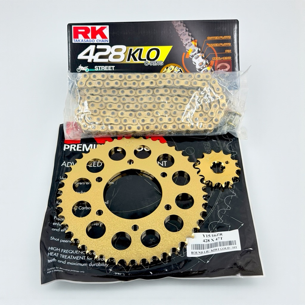 RK CHAIN & SPROCKET SET SNIPER KING 150/155, TFX, FZ16, R15 V1 & V2 ...