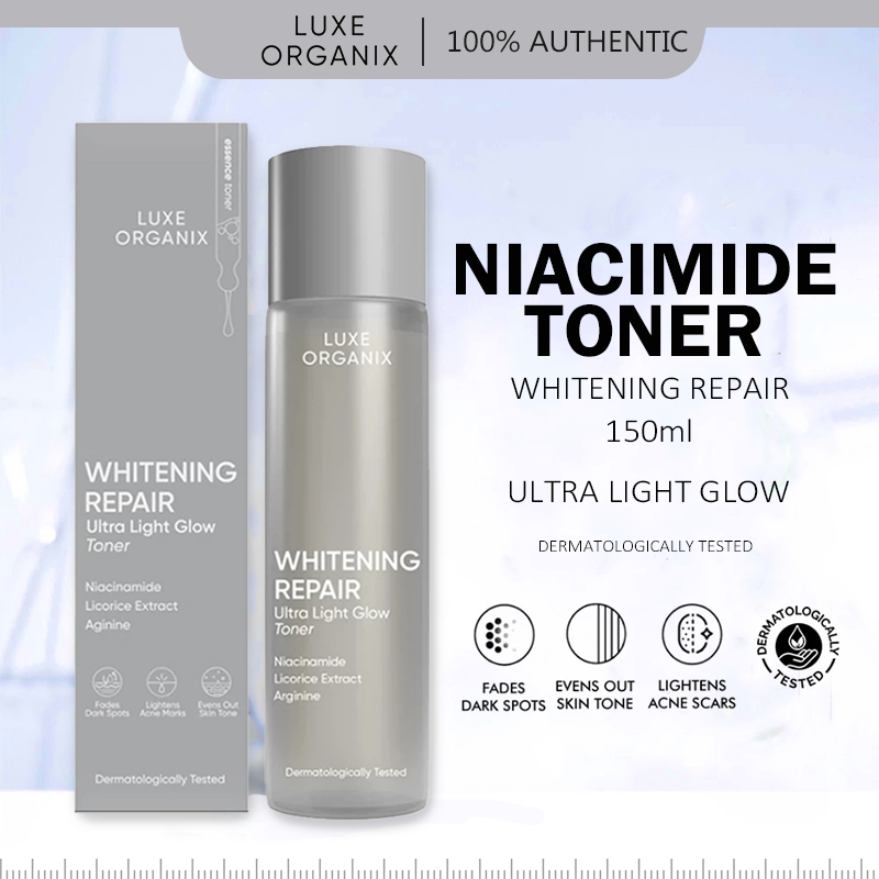 LUXE ORGANIX Glow Toner 150ml Whitening Repair with Niacinamide, Pore ...