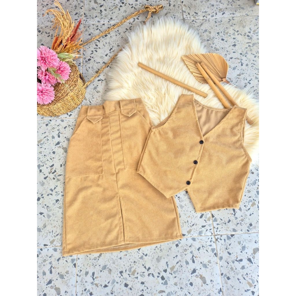 Chaleko Terno Top and Skirt for kids 2-8 yrs old Curduroy fabric ...