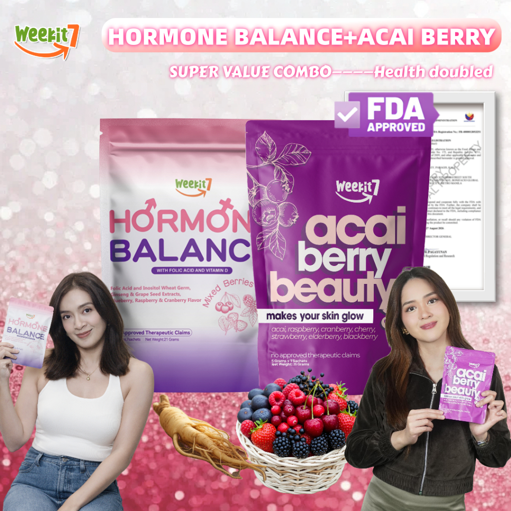 【FDA】Weekit7 Acai Berry Powder Hormone Balance Natural Detox Slim Glow ...