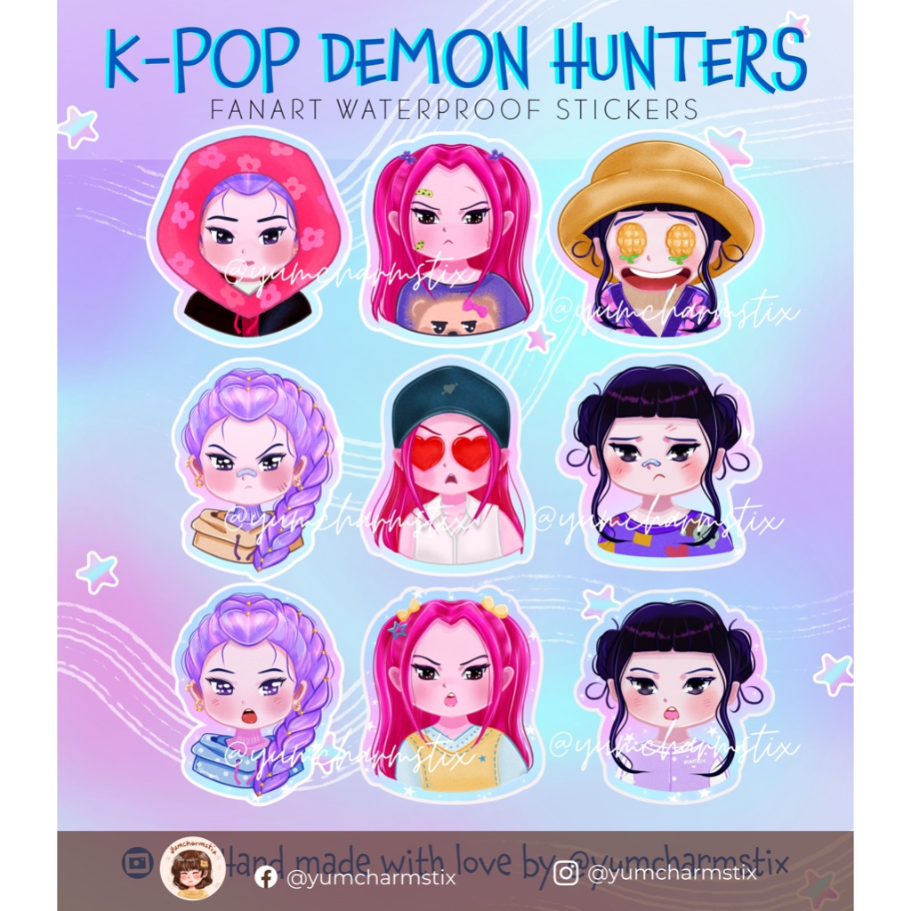 Cute KPOP Demon Hunters Sticker | Huntrix Sticker | Cute Mira, Rumi ...