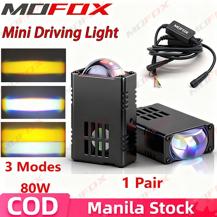 MOFOX V8 1Pair 80W Motorcycle Mini Driving Light Waterproof Headlight ...