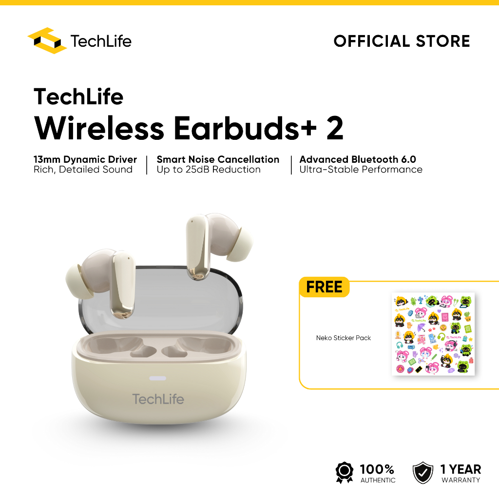 TechLife Wireless Earbuds+ 2 l Advanced Bluetooth 6.0 Technology l ...
