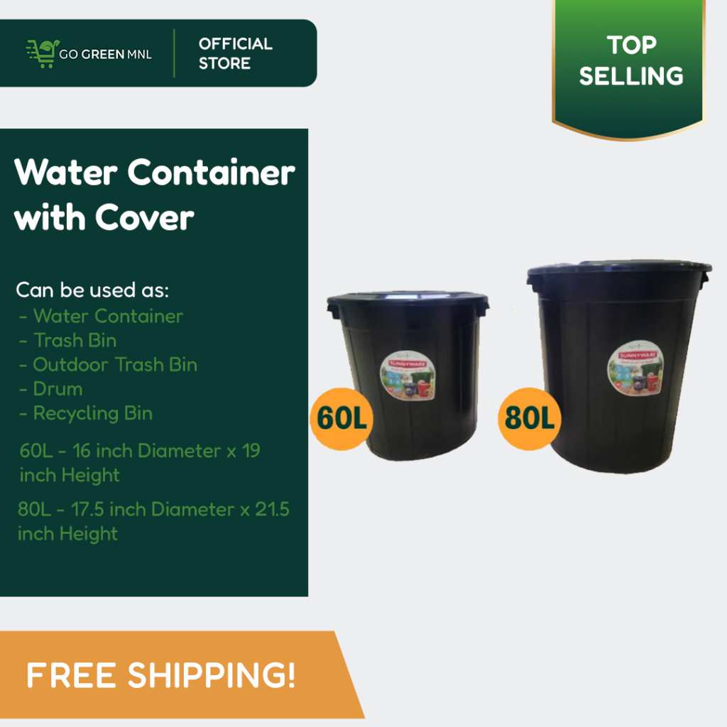 45L 60L 80L Drum with cover | Outdoor Trash Bin | Recycling Bin | Water ...
