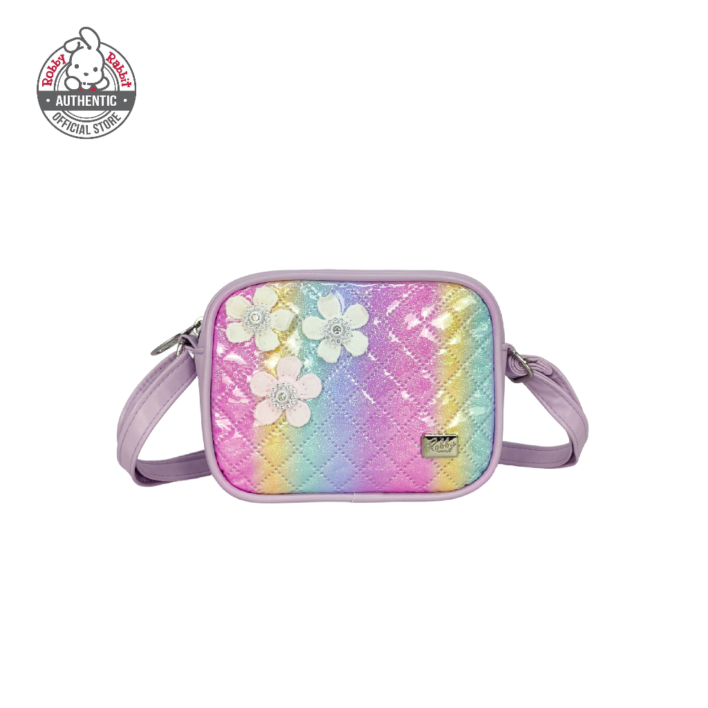 Robby Rabbit Fabulous Flower Sling Bag (Pink, Purple, Rainbow) | Shopee ...