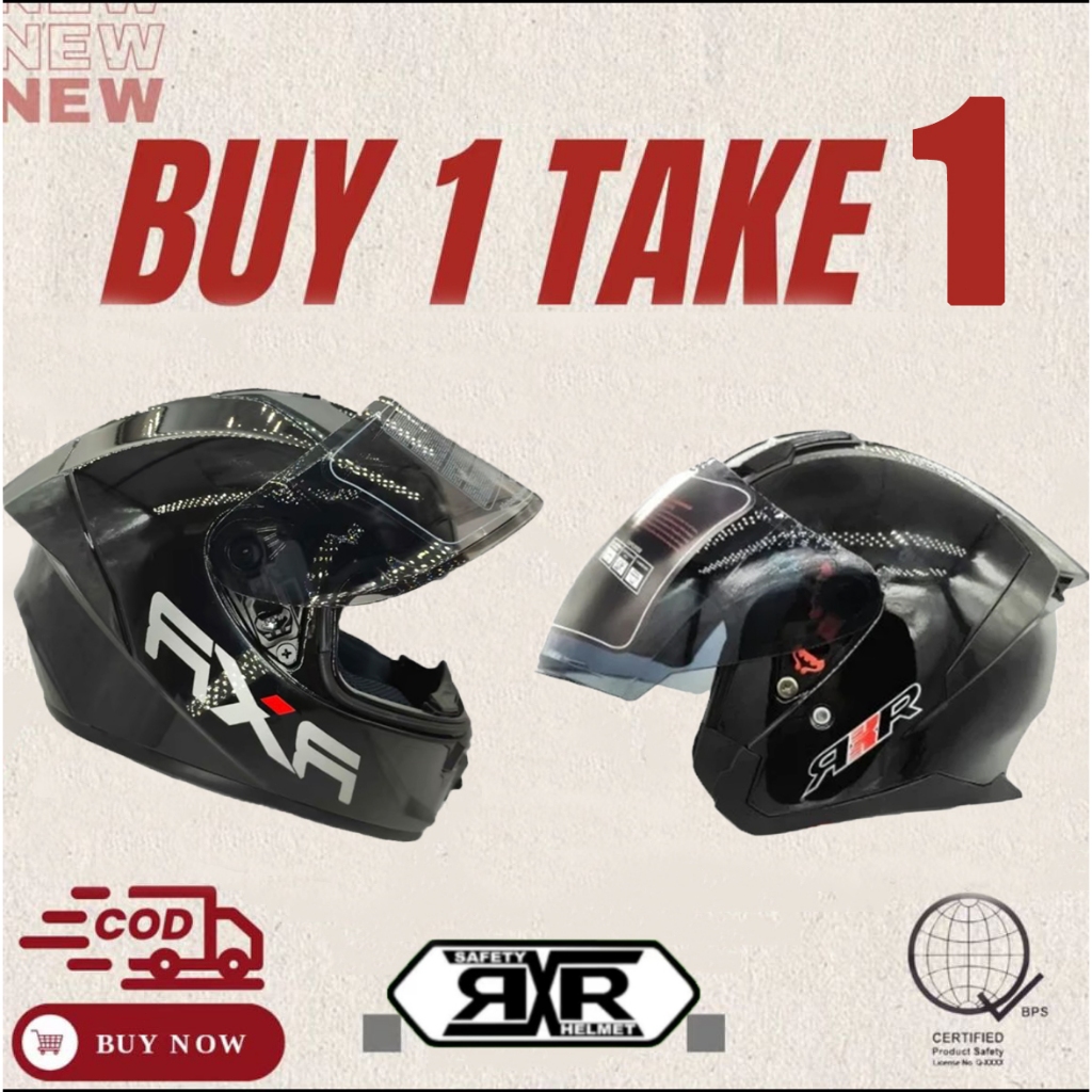 Couple Helmet Set Full-face Helmet + Half-face Helmet RXR Helmet with ...