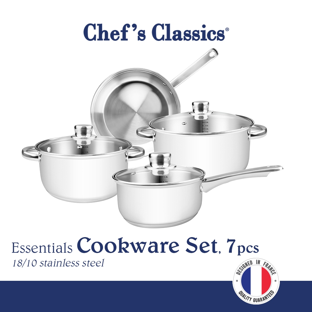 Chef's Classics Essentials Stainless Steel Cookware Set, 7pcs | Shopee ...
