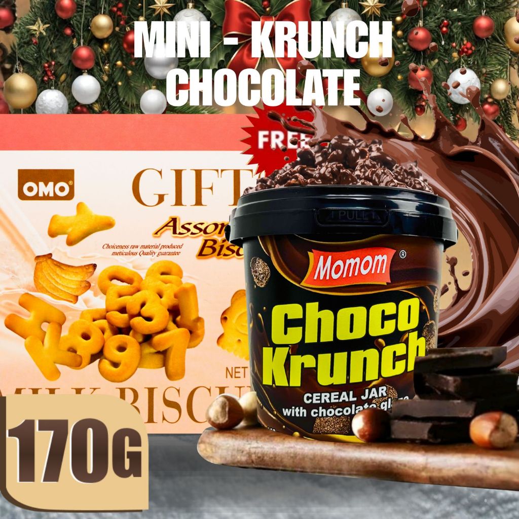 [FREE BISCUIT MILK] Momom Mini Chocolate & Ube Krunch, Crunchy Cereal ...