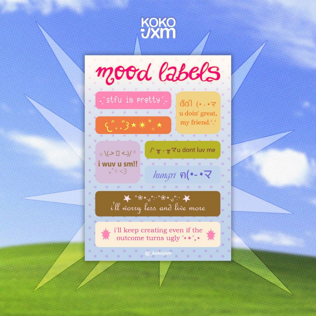 Mood Labels | Waterproof Sticker Sheet | by kokojxm | Shopee Philippines