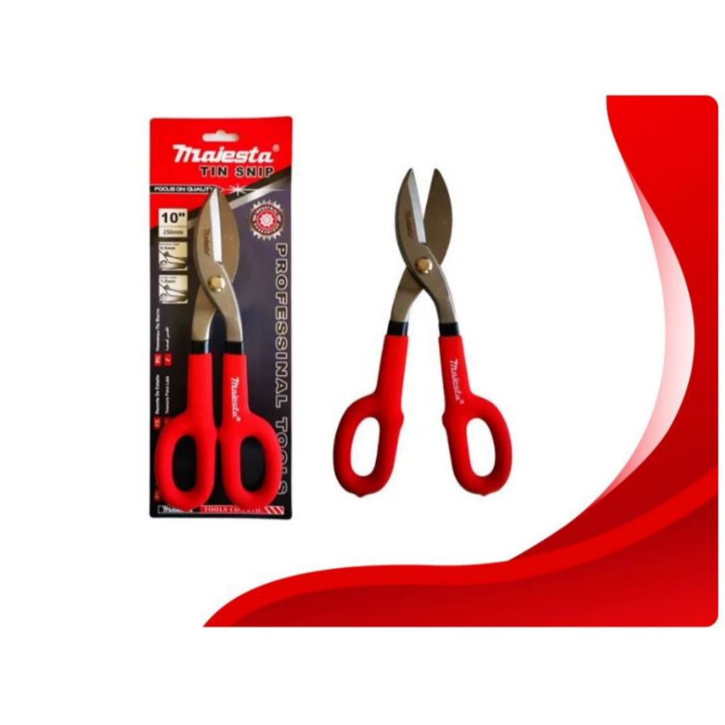 MAJESTA Tin Snips Scissor Type, Stainless Steel, Carbon Steel, Dipped ...