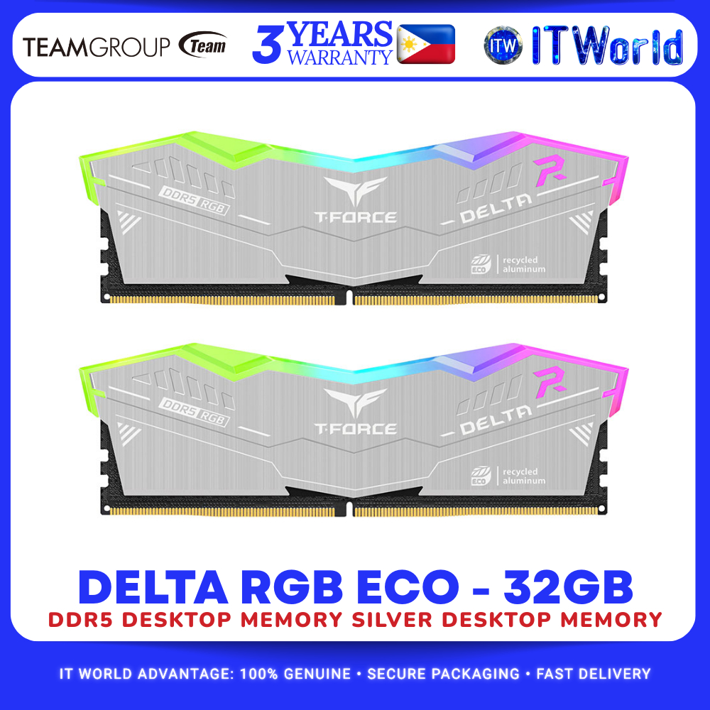 Teamgroup Delta RGB ECO DDR5 RAM 32GB 2x16GB 6000MHz CL30 Desktop ...