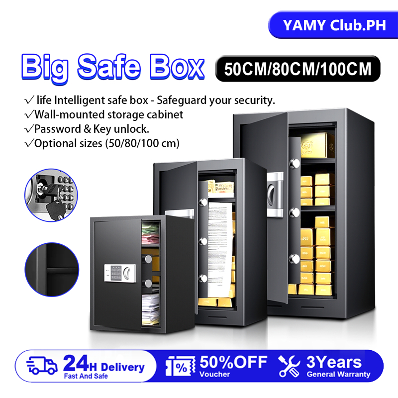 YAMY Vault Safety Box heavy duty Safe box with lock and key money ...