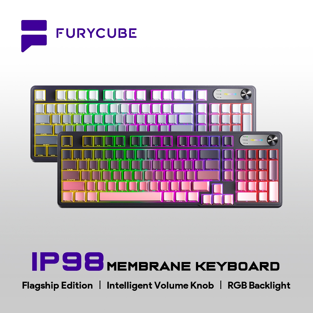 Furycube IP98 Wireless Keyboard Mechanical Feel RGB Backlit Silent ...