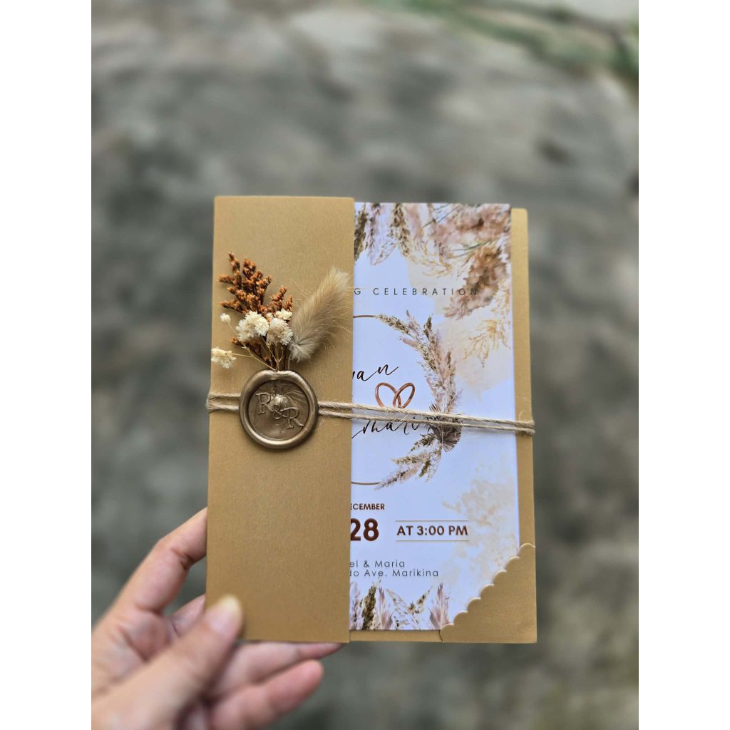 10 pcs Trending HALF cover ENVELOPE for invitation with wax dried ...