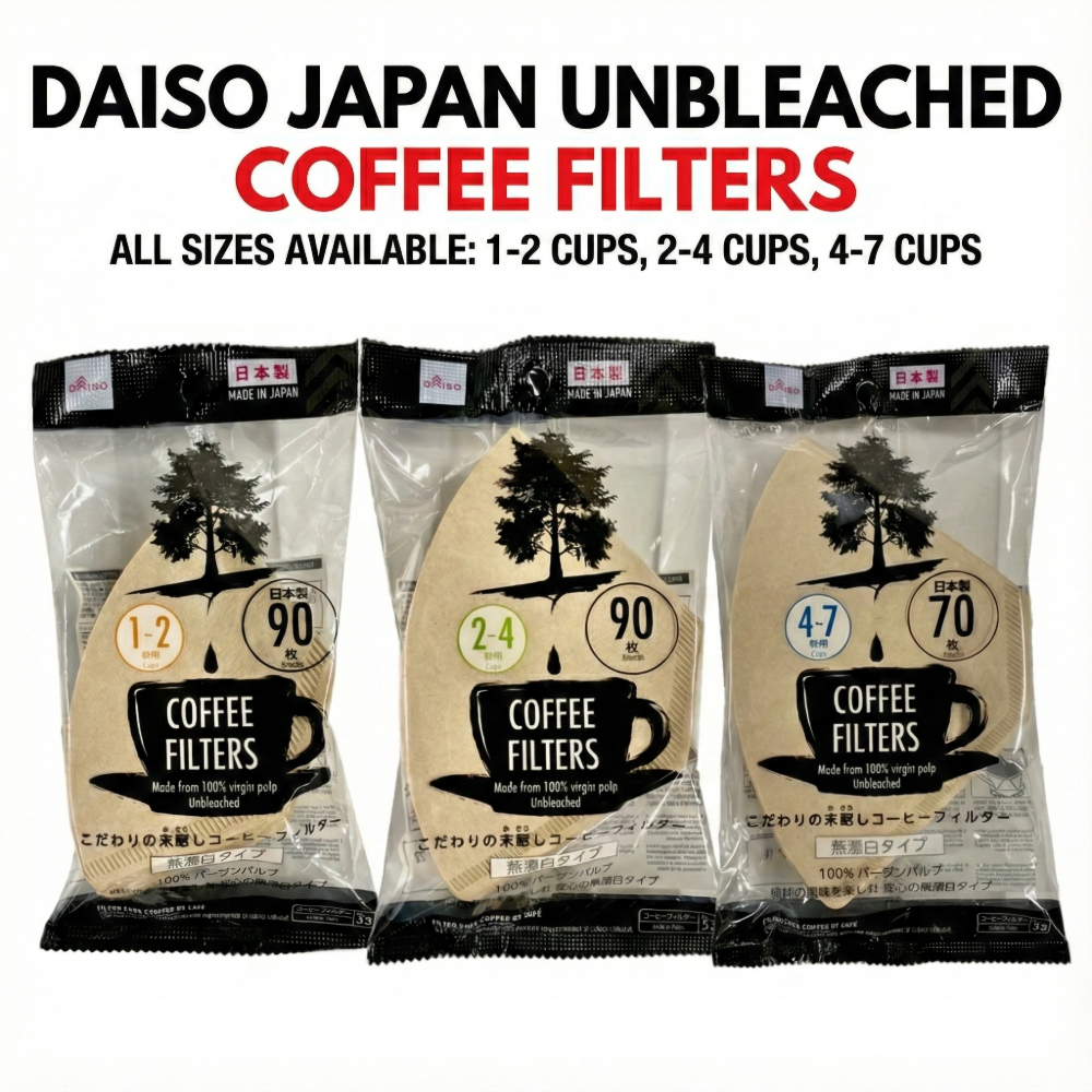 Daiso Japan Unbleached Coffee Filter Paper Natural Brown 1-2 / 2-4 / 4 ...