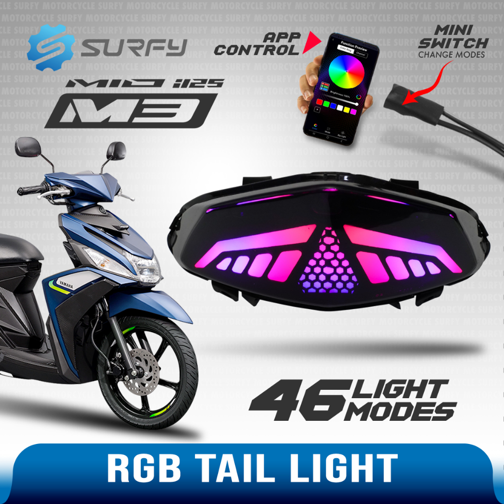 SharkPower Mio i125 M3 RGB Tail Light LED Smartphone App Customization ...