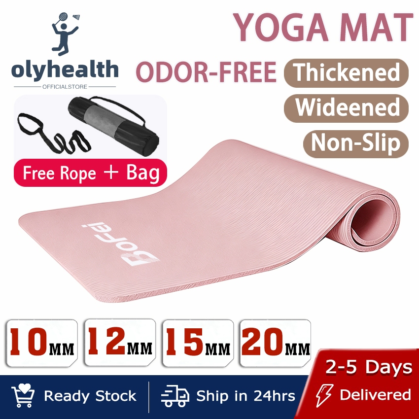 【Buy 1 Free 2】10-12-15-20MM Yoga Matt For Workout Thick NBR Non Slip ...
