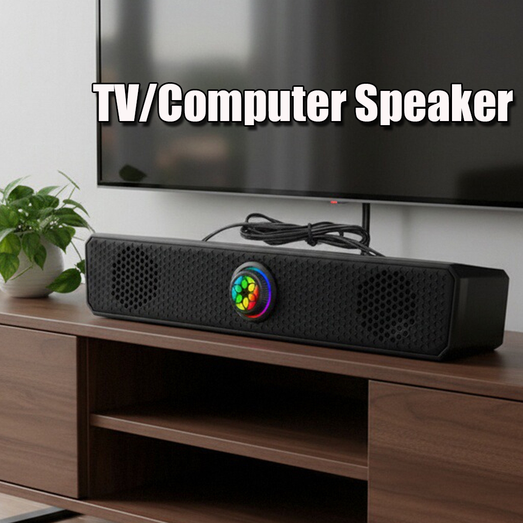 TV Soundbar Computer Speaker For Speaker Aux 3.5mm PC Speakers USB ...