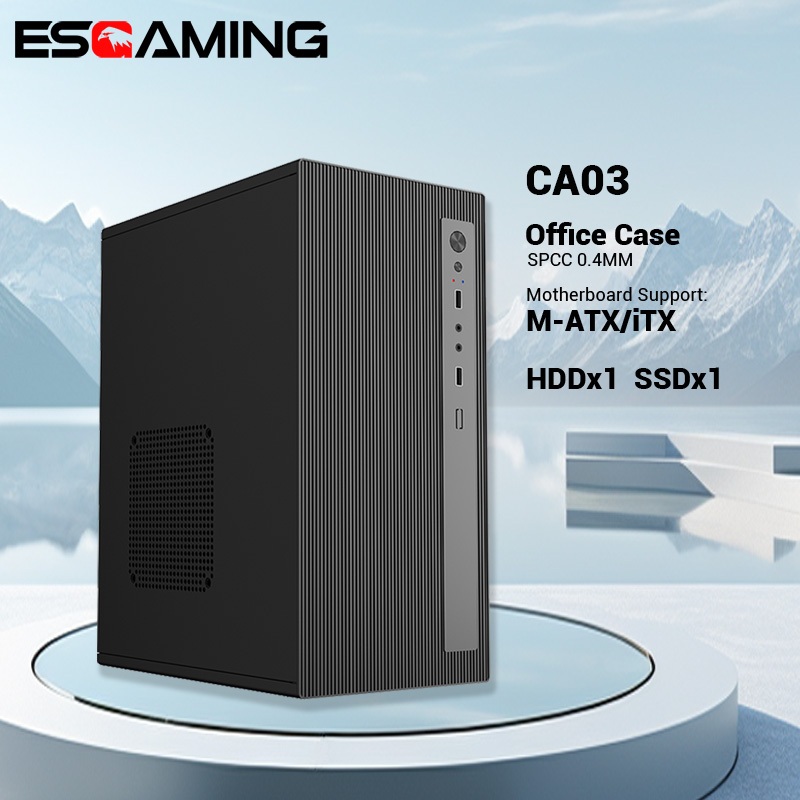 ESGAMING CA03 Micro ATX ITX PC Case Office Premium Chassis Computer ...