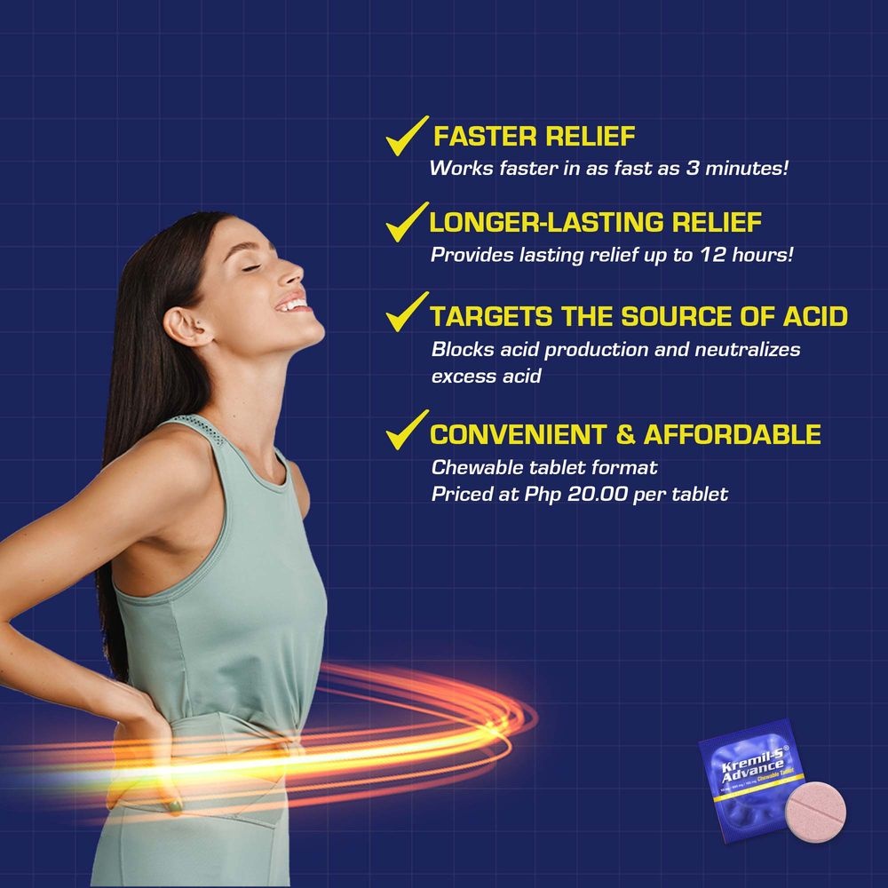Unilab Kremil-S Advance Antacid 40 Tablets - For All-Day Relief for ...