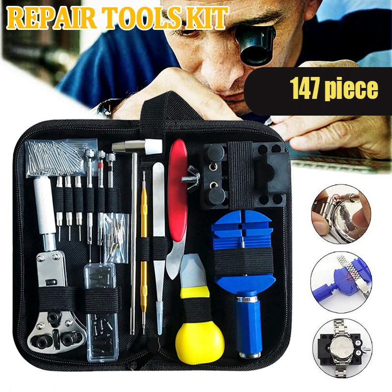 147-Piece Watch Repair Tool Set with Carrying Case – Complete Starter ...