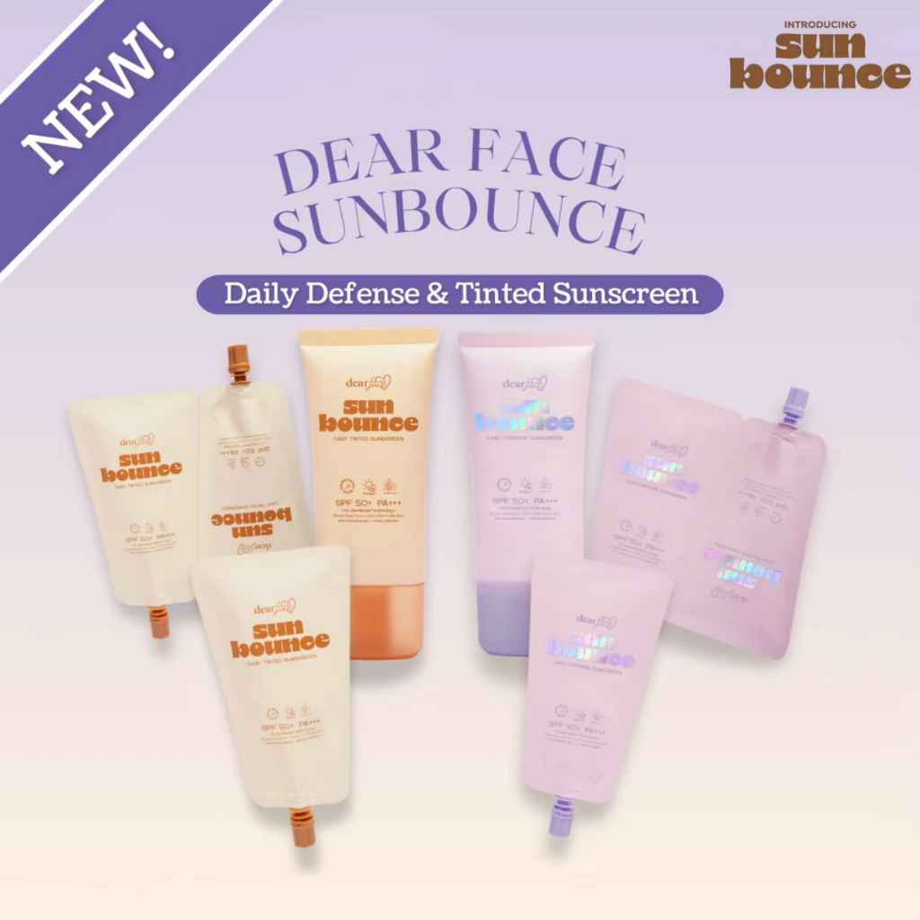 DEAR FACE SUNSCREEN DAILY DEFENSE & TINTED SCREEN SUN BOUNCE SPF50+ PA ...