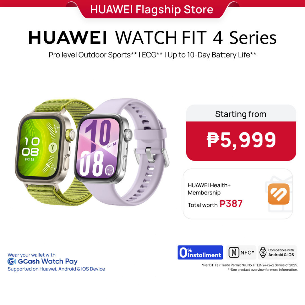 [MEGA SALE] HUAWEI WATCH FIT 4 Series Smartwatch | ECG*| Health ...