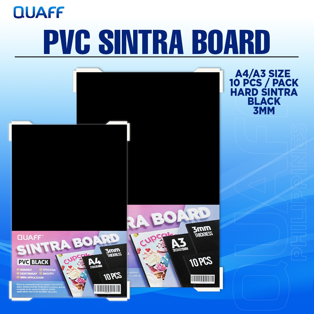 Quaff PVC Sintra Board 3mm Black A4/A3 – 10pcs Display & Signage Board ...