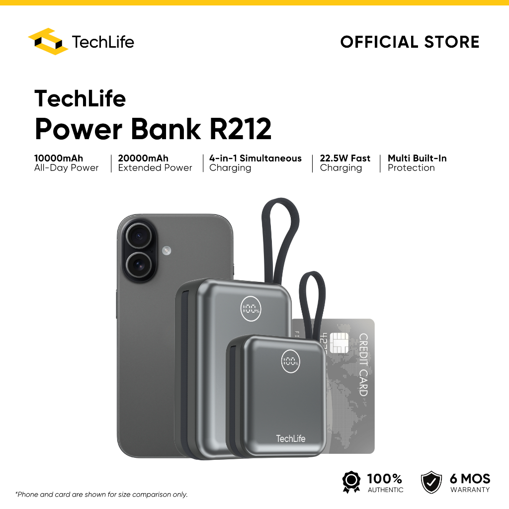 TechLife Power Bank R212 10,000mAh l 20,000mAh l 4-in-1 Simultaneous ...