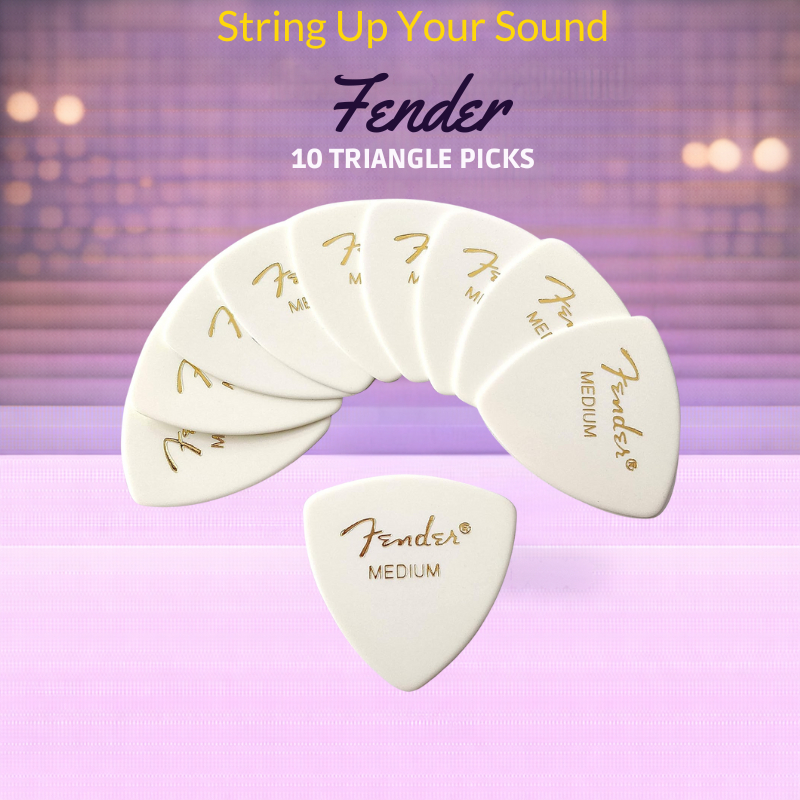 Fender Triangle Guitar Picks Medium Thickness White Smooth Attack Set ...
