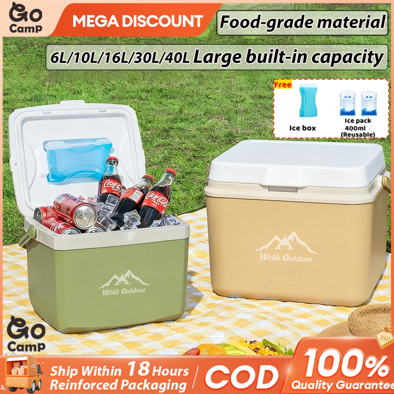 WTHB Ice Box Cooler Chest Insulated 6L 10L 16L 30L Camping Freshness ...