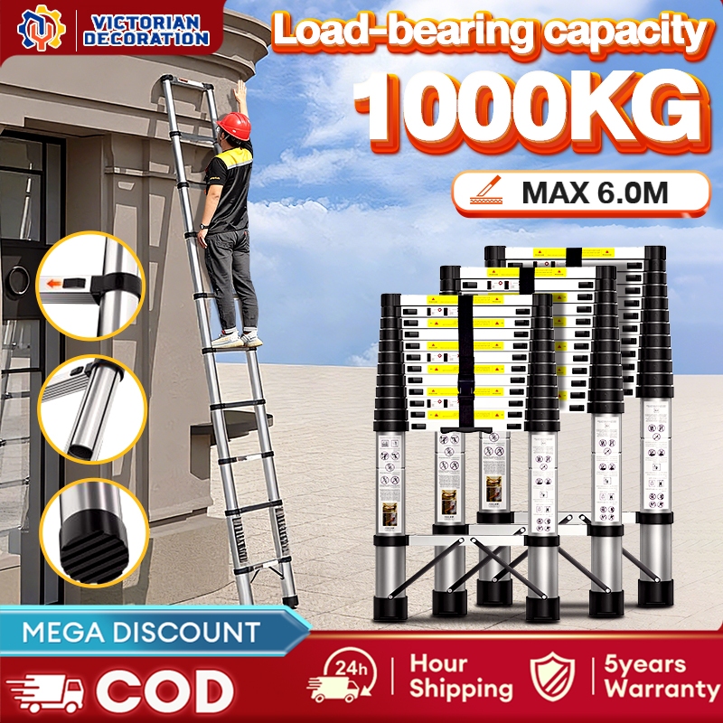 Telescopic Ladder Aluminum heavy duty hagdanan step ladder adjustable ...