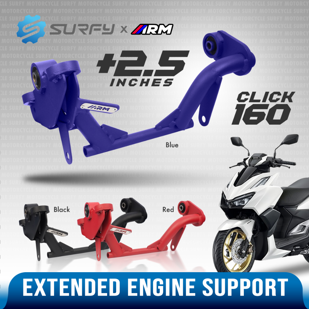 ARM Engine Support Extended 6cm For Click 160 100% Pure Steel ARUMI ...