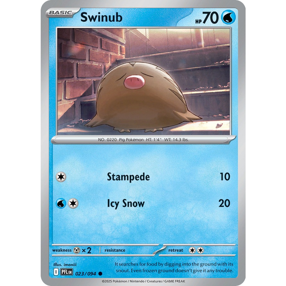 Swinub - 023/094 - Regular / Reverse Holo | POKEMON TCG: Mega Evolution ...