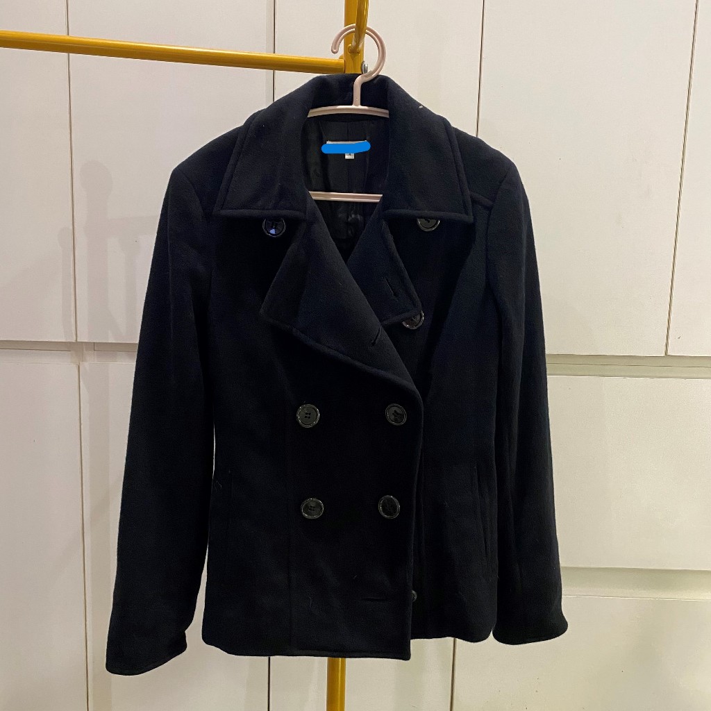 KT496 | THRIFTED KO RS MK MIDNIGHT BLUE SHORT WOOL WINTER JACKET ...