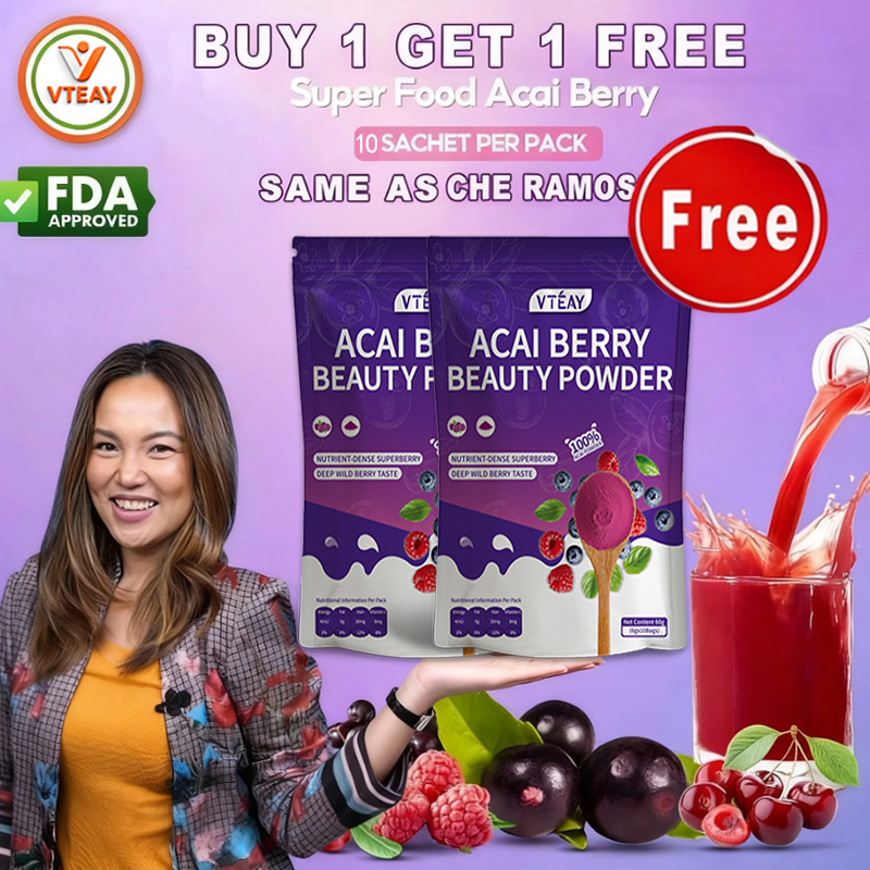 [Buy 1 Get 1]VTEAY 100% Legit Organic Acai Berry Powder,Beauty Drink ...