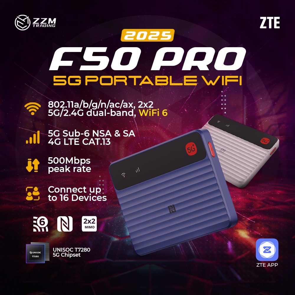 ZTE F50 / F50 Pro / V50 5G Pocket WiFi high-speed and wide coverage SA ...